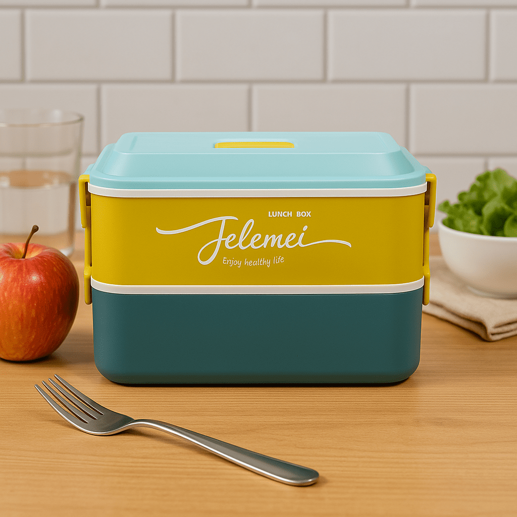 Tow Layer Portable Lunch Box -Blue And Green | Expert Gifting